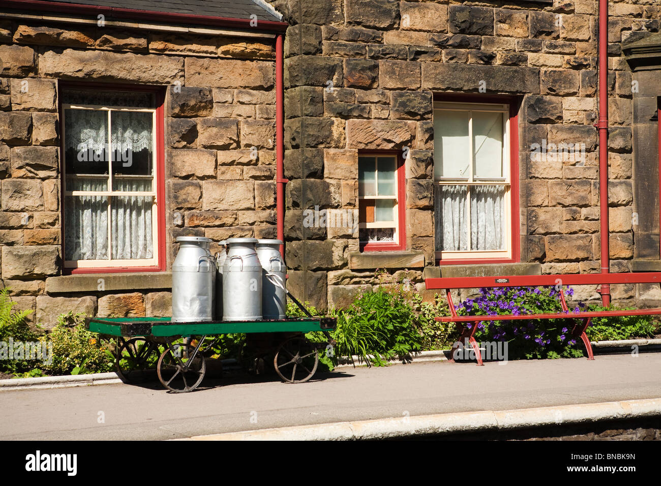 Goathland station that featured in the Harry potter film on a warm ...