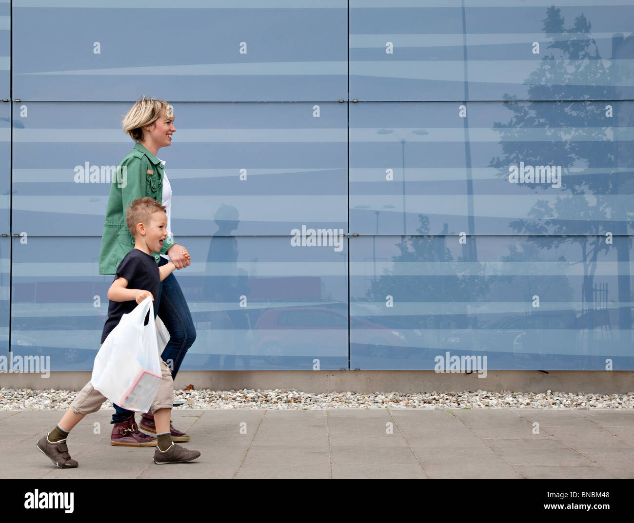 Mother and son shopping Stock Photo - Alamy