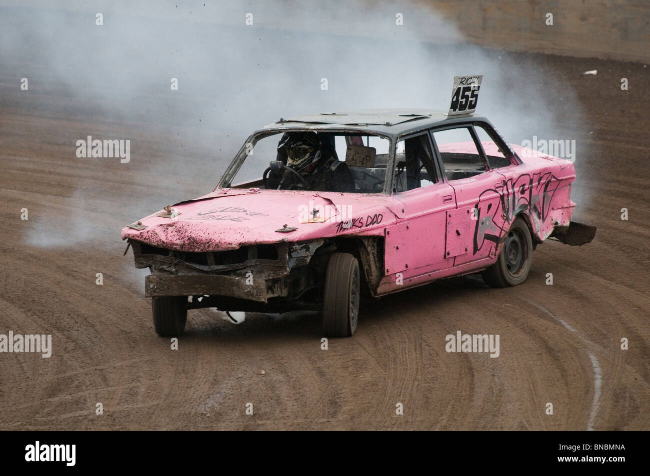 Volvo 240 being banger raced Stock Photo - Alamy