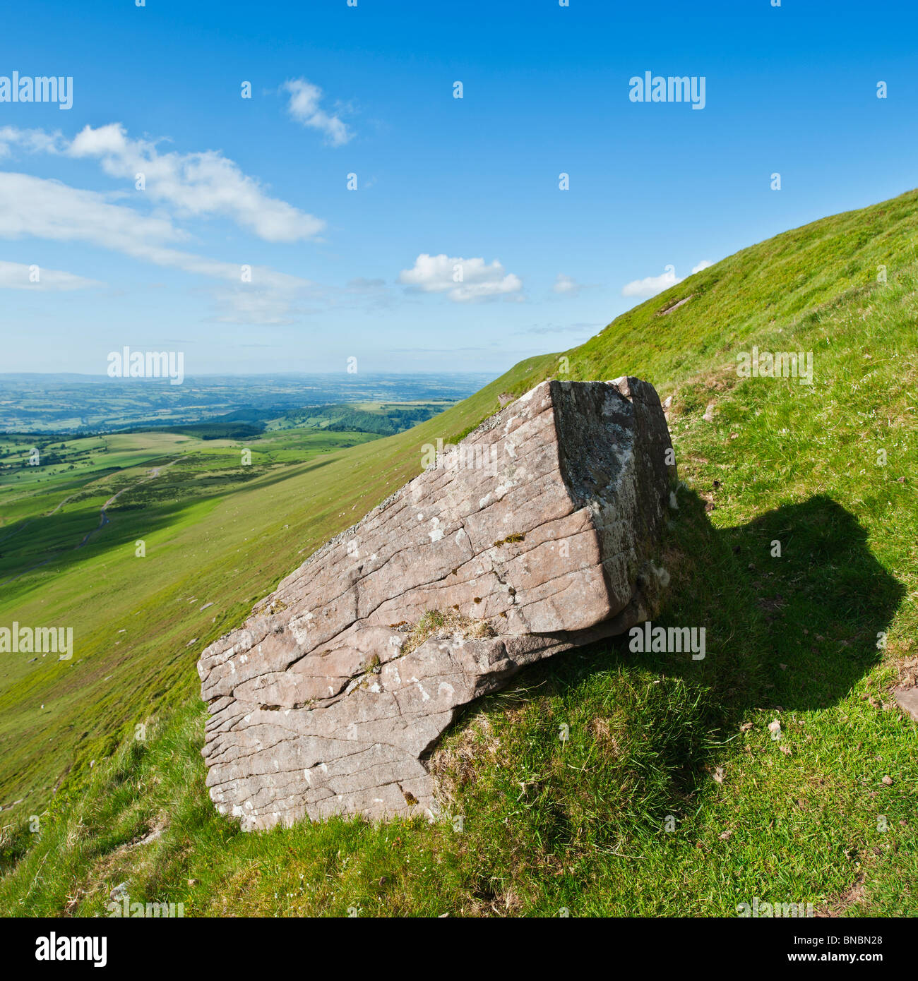 Rock on Hay Bluff, Brecon Beacons national park, Wales Stock Photo - Alamy