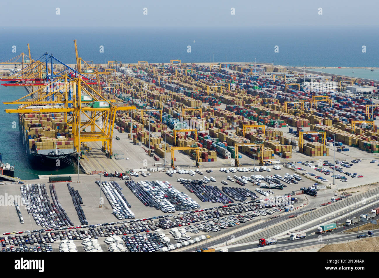 Valencia container port, Valencia, Spain Stock Photo - Alamy
