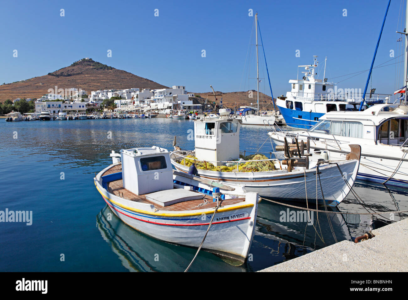 fishing harbour of Piso Livadi, Island of Paros, Cyclades, Aegean ...