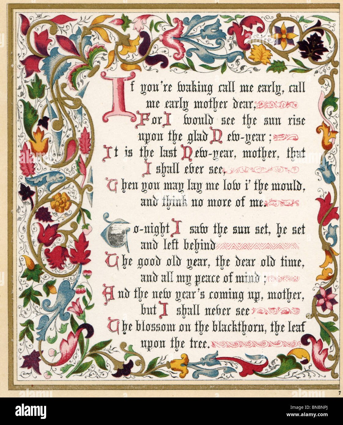 Tennyson's May Queen -Decorative Border Design Stock Photo - Alamy