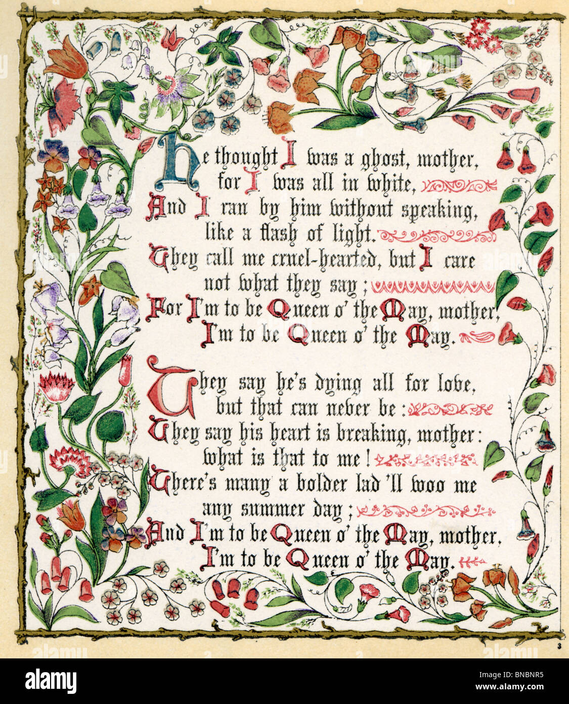 Tennyson's May Queen -Decorative Border Design Stock Photo - Alamy