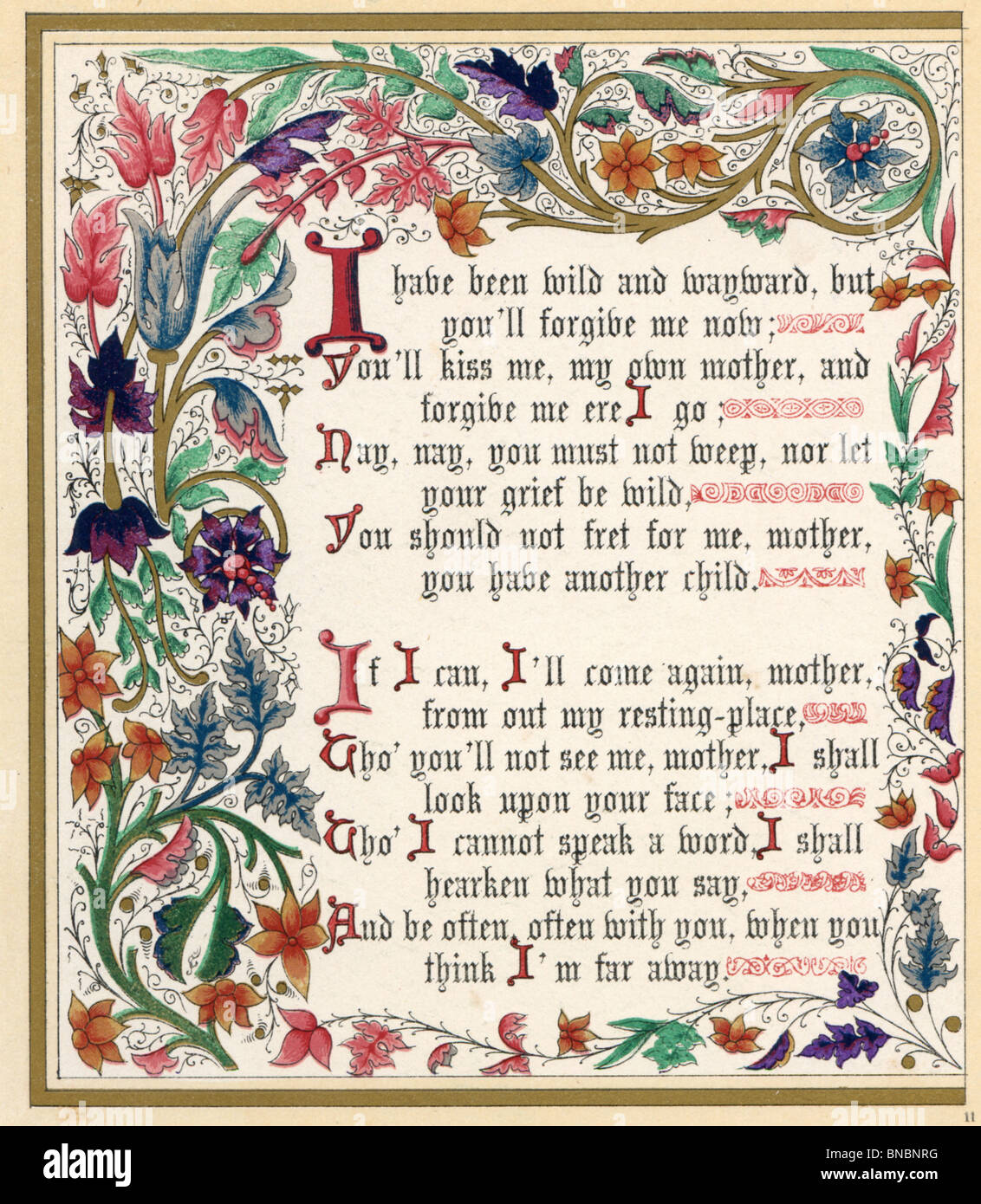 Tennyson's May Queen -Decorative Border Design Stock Photo - Alamy