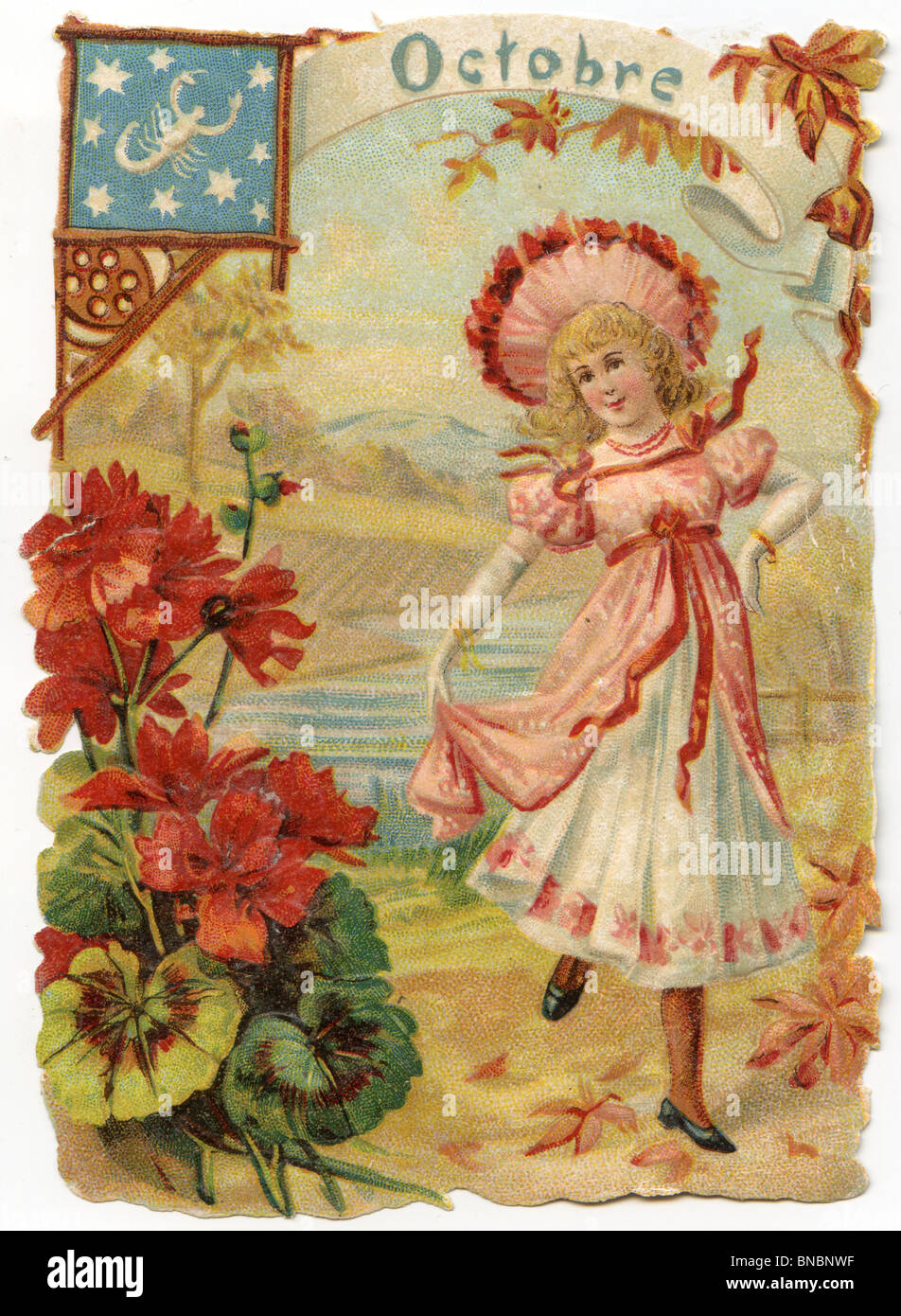 Calendar Card - October Stock Photo - Alamy