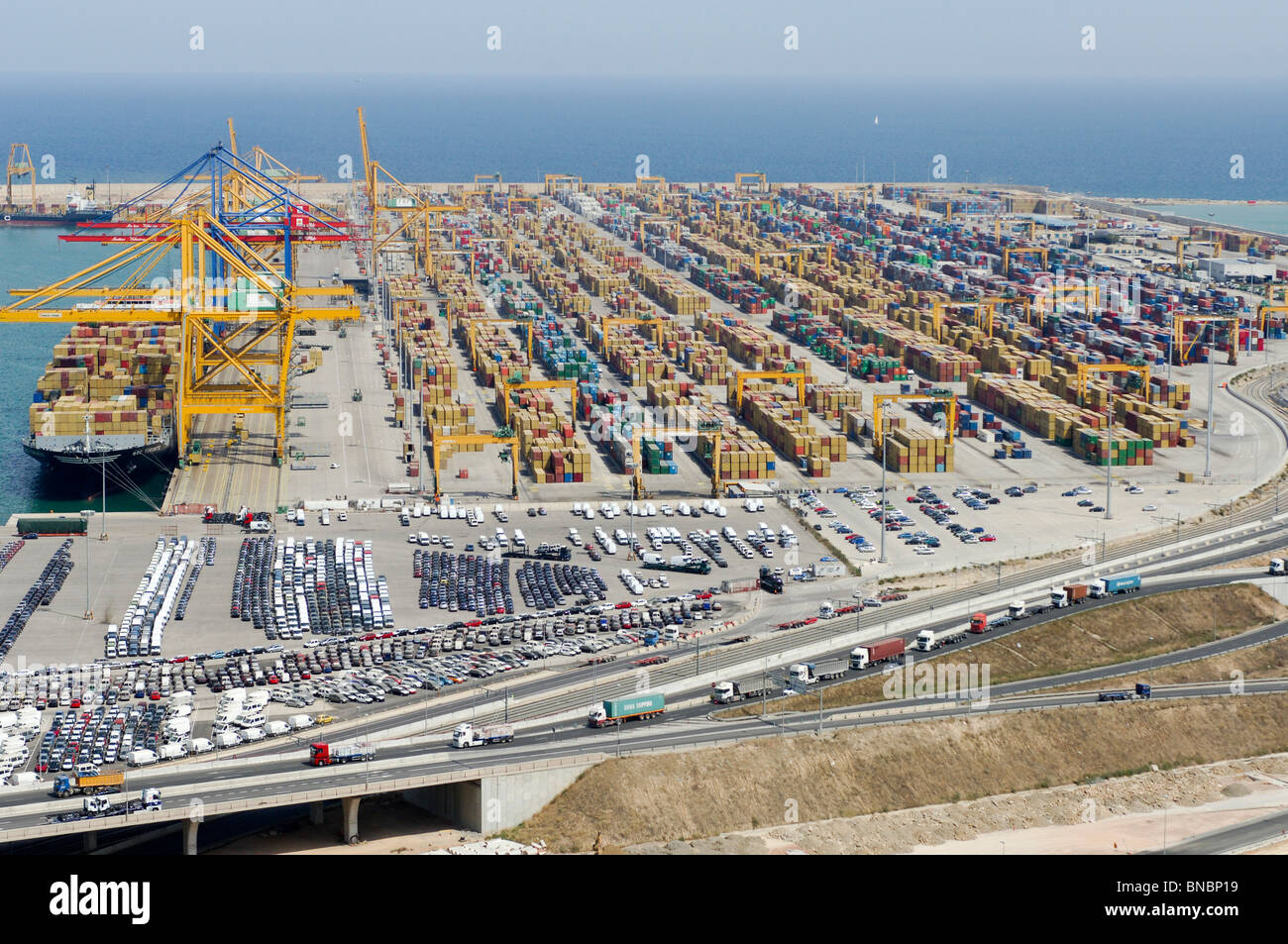 Valencia container port, Valencia, Spain Stock Photo - Alamy