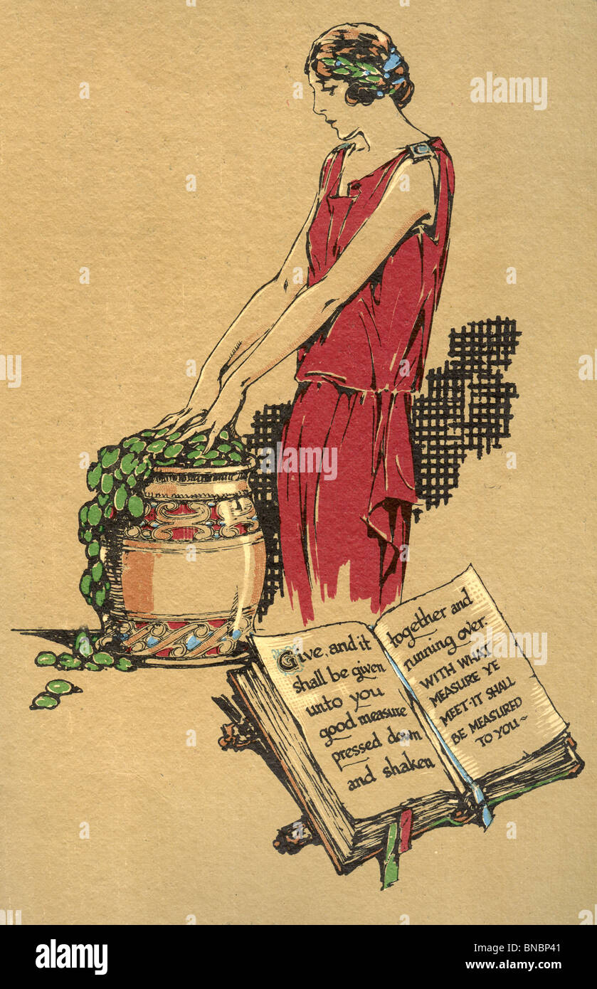 Woman Filling a Container Stock Photo - Alamy