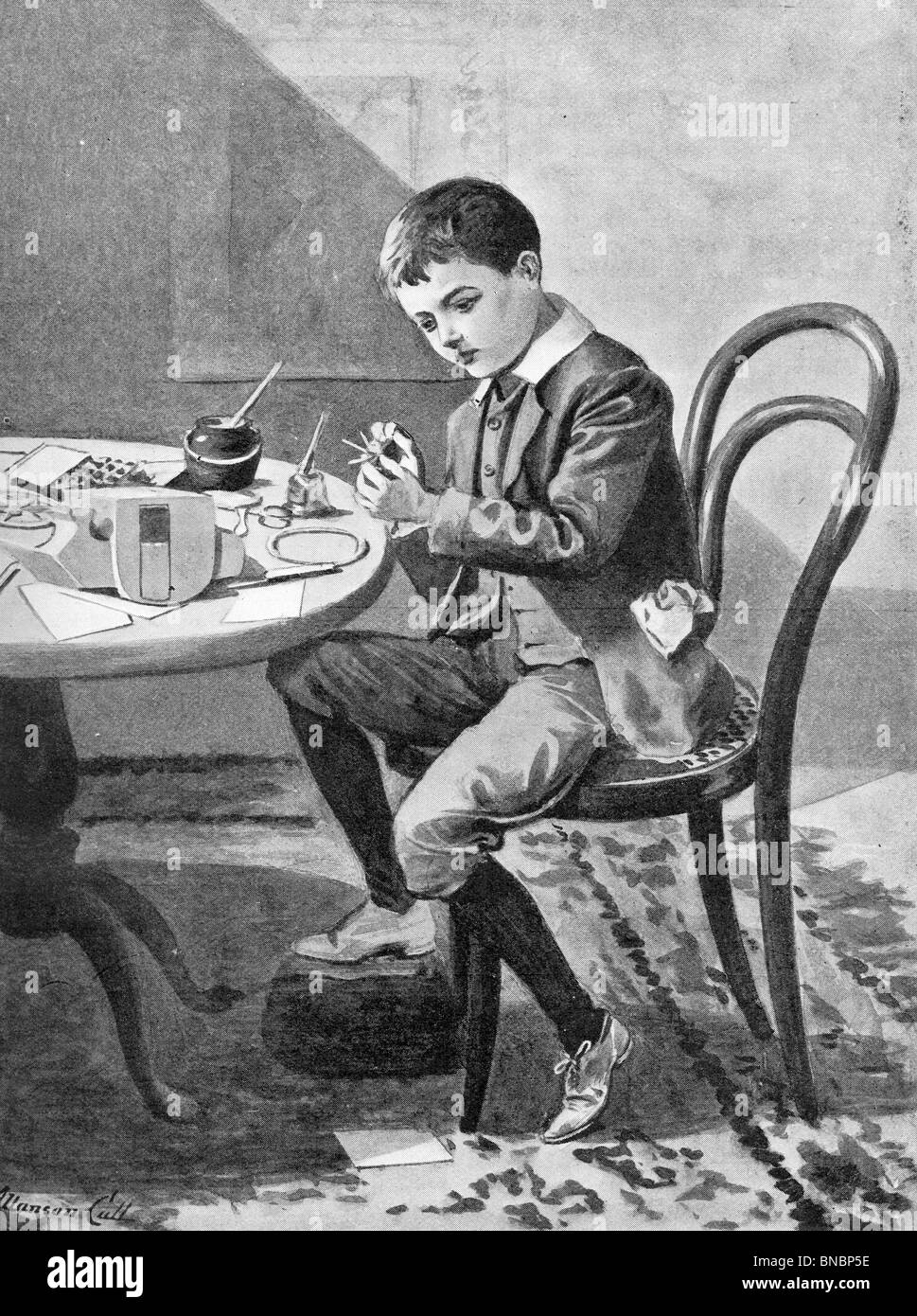 Ben made a little carriage and painted it red Stock Photo - Alamy