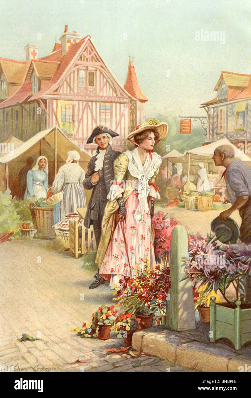 Victorian street scene painting hi-res stock photography and images - Alamy