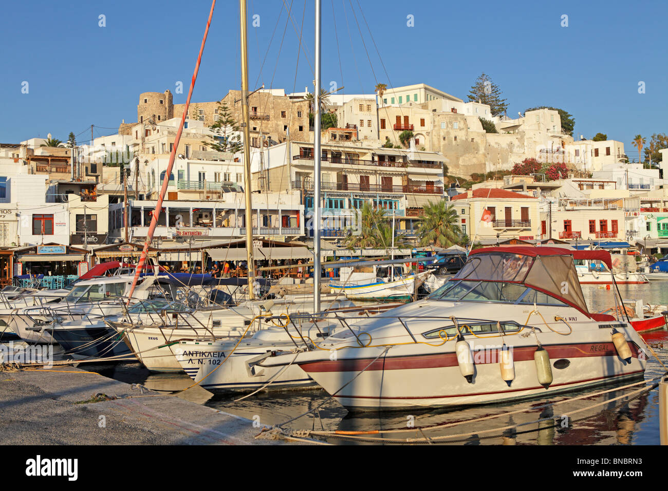 marina of Naxos Town, Island of Naxos, Cyclades, Aegean Islands, Greece ...