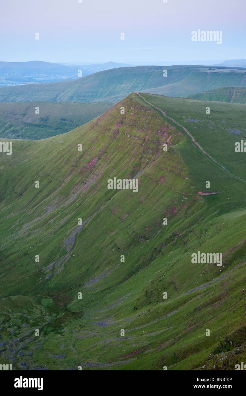 Cribyn viewed from Pen Y Fan, Brecon Beacons national park, Wales Stock ...