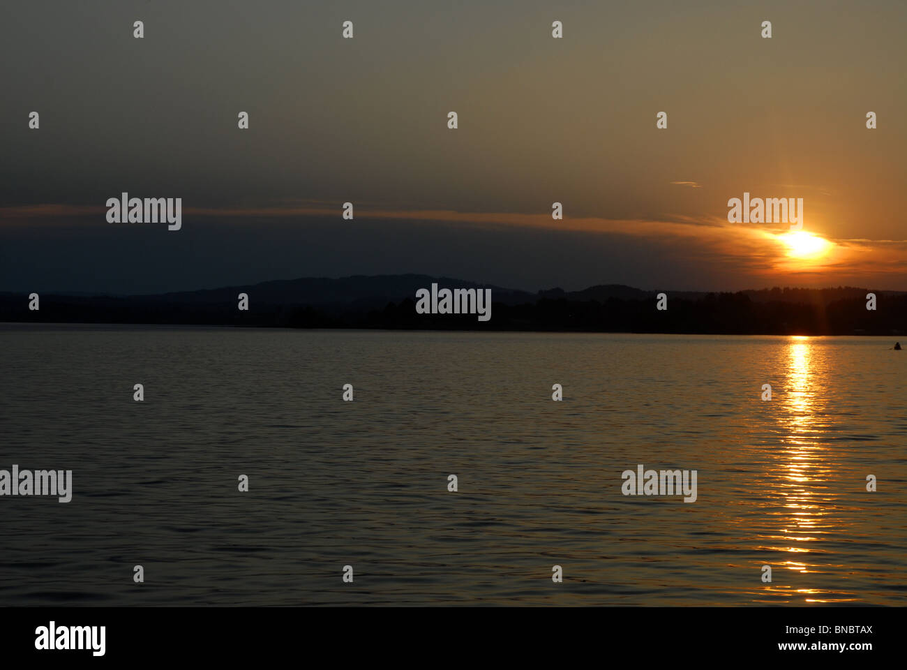 sunset over Lake Staffelsee, Murnau am Staffelsee, Garmisch ...