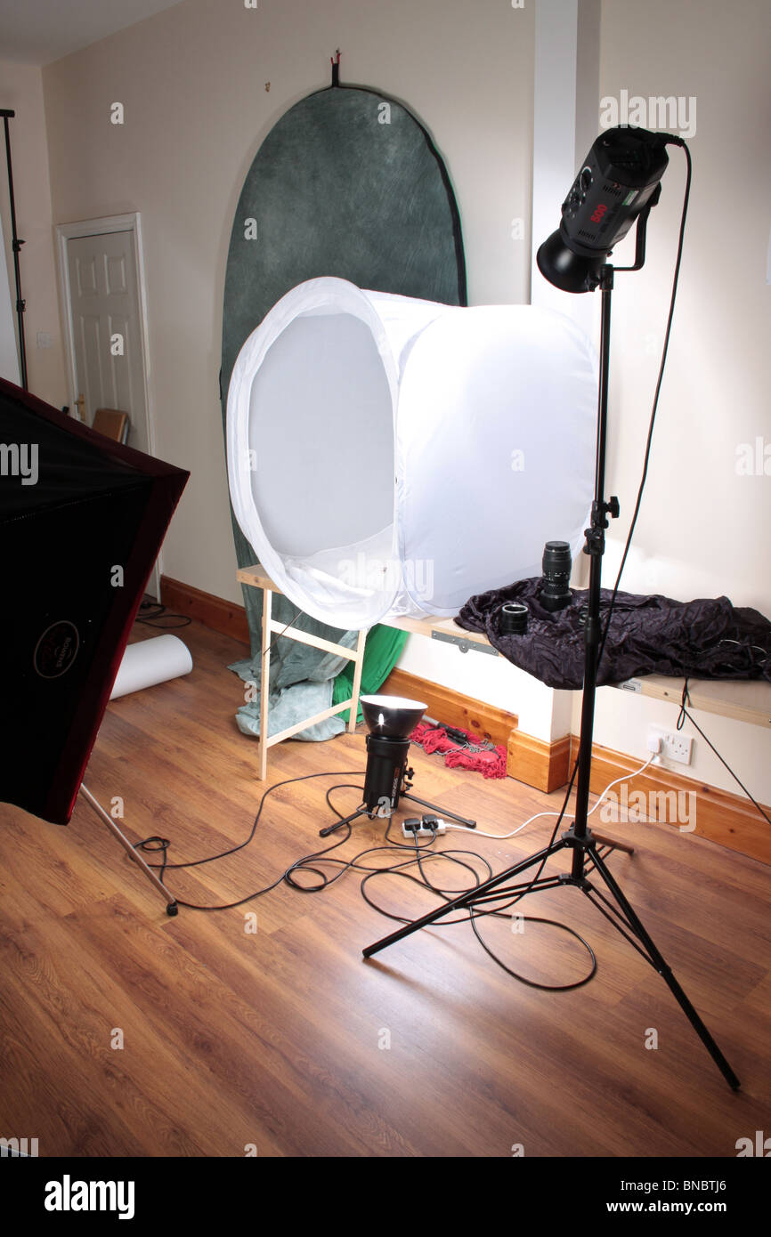 working photographers studio showing the set up for shooting small ...