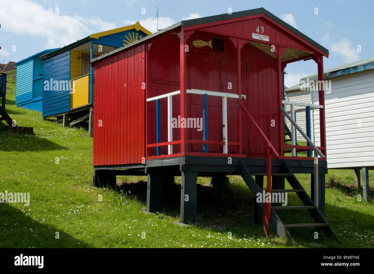 beach huts on tankerton slopes whitstable kent england UK Stock Photo ...