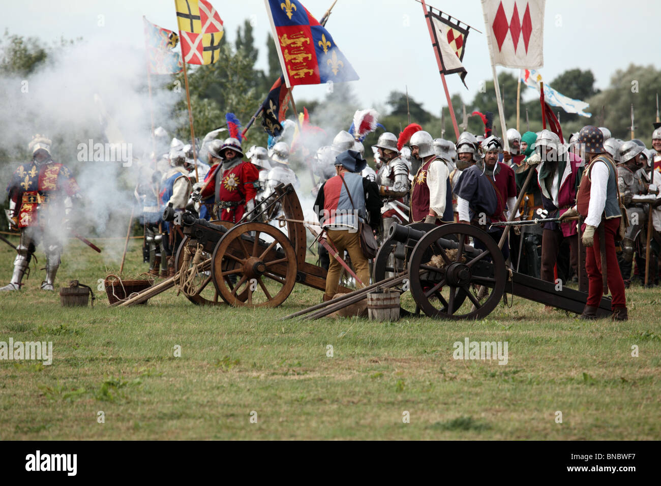 Battle of Tewkesbury Re-enactment, 2010; Yorkist artillery in action ...