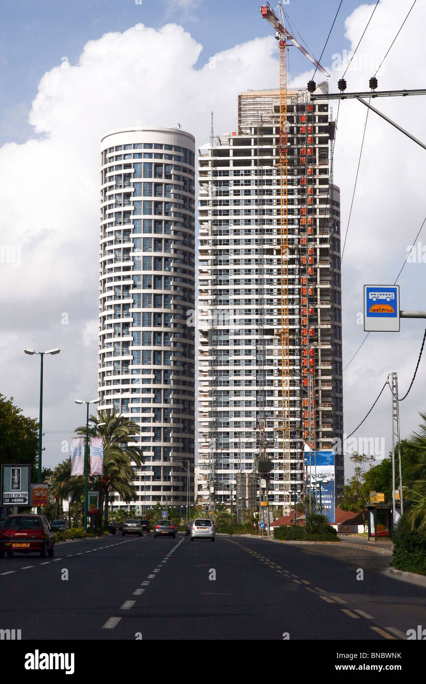 Israel, Tel Aviv, The Yoo skyscraper project, is being built with ...