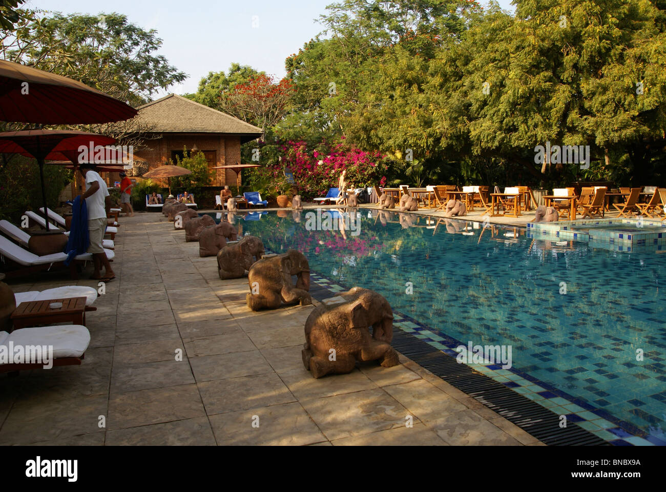 Myanmar, Bagan, hotel pool Stock Photo - Alamy