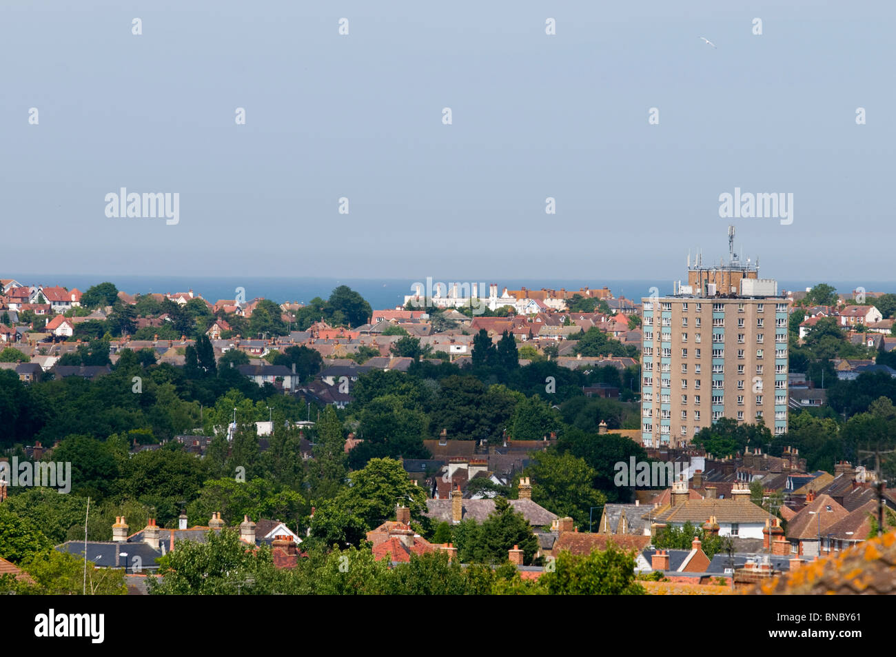 view of houses and roof tops whitstable kent england uk Stock Photo - Alamy