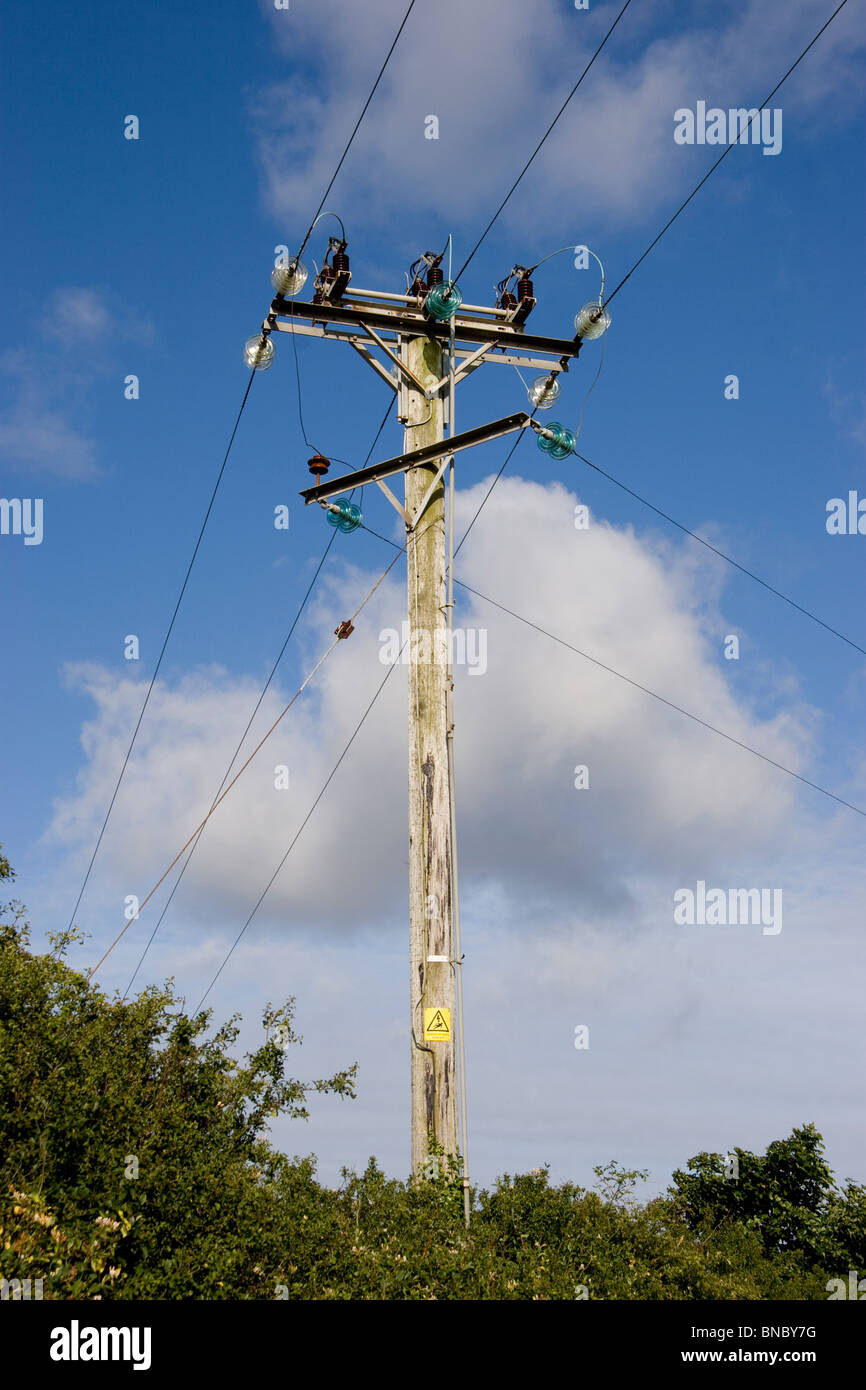 Pylon carrying power cables, England Stock Photo - Alamy