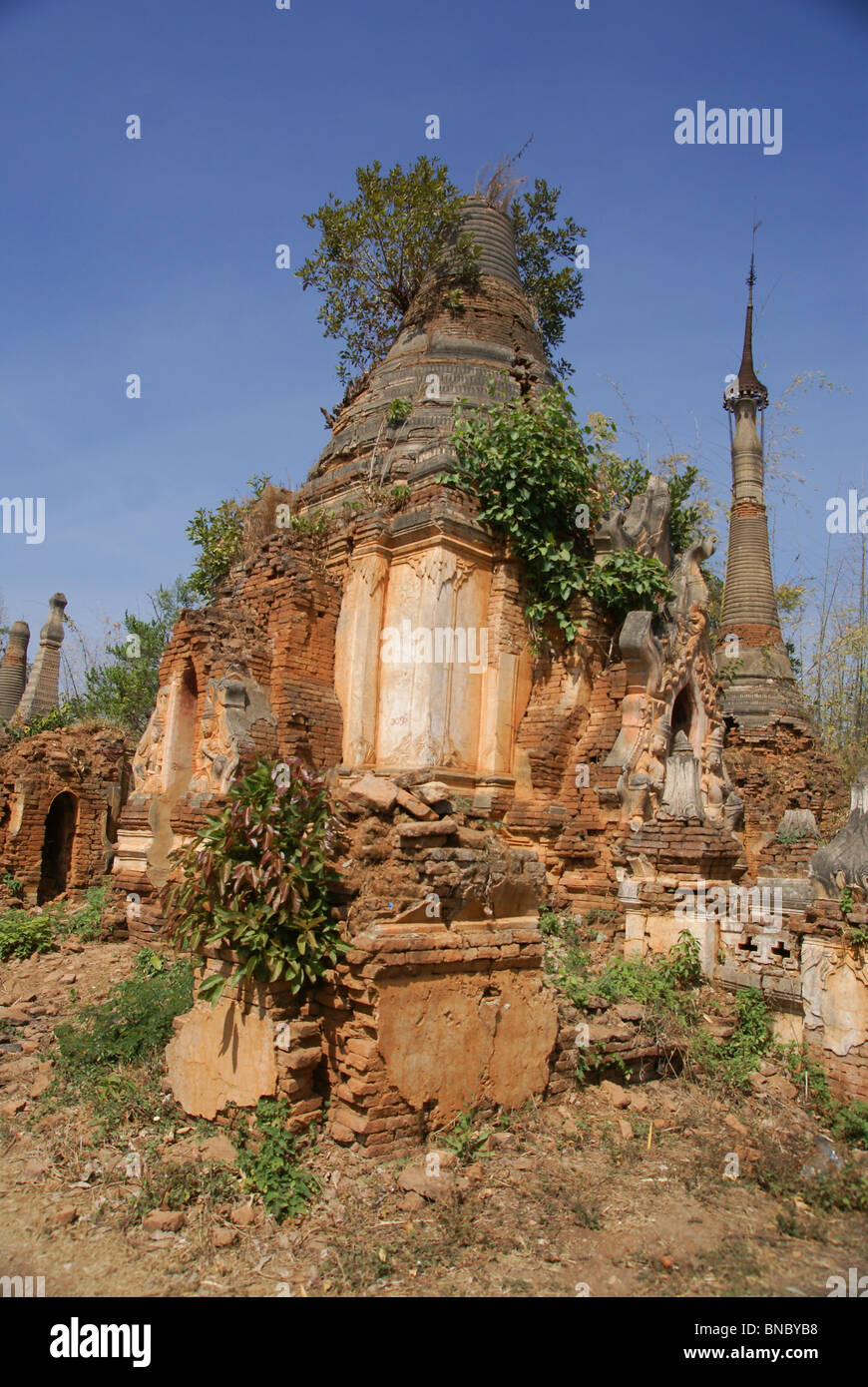 Myanmar, Shan state, Inle lake Indein Pagodas Stock Photo - Alamy