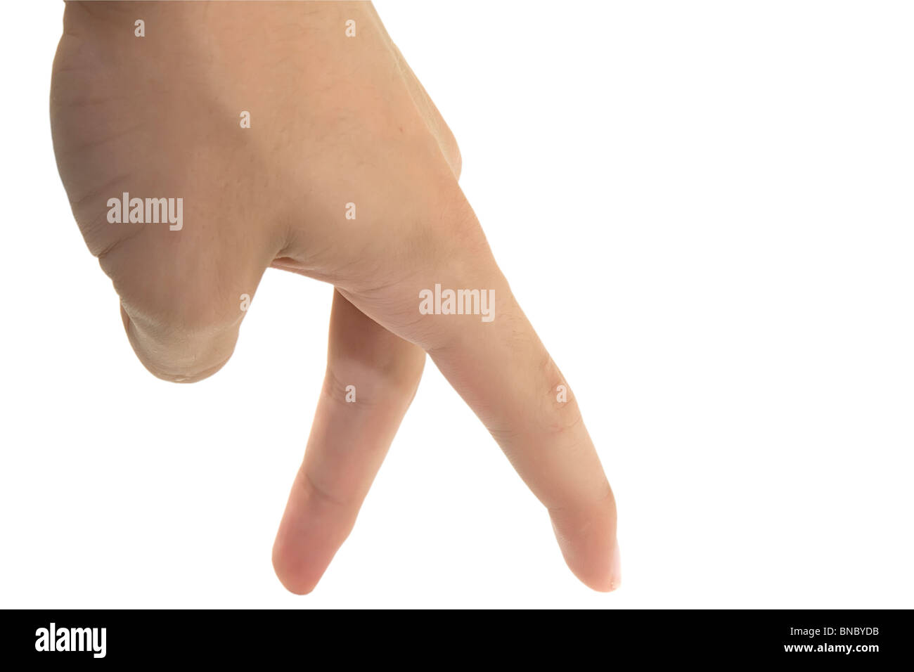 Hand with fingers walk toward something Stock Photo - Alamy