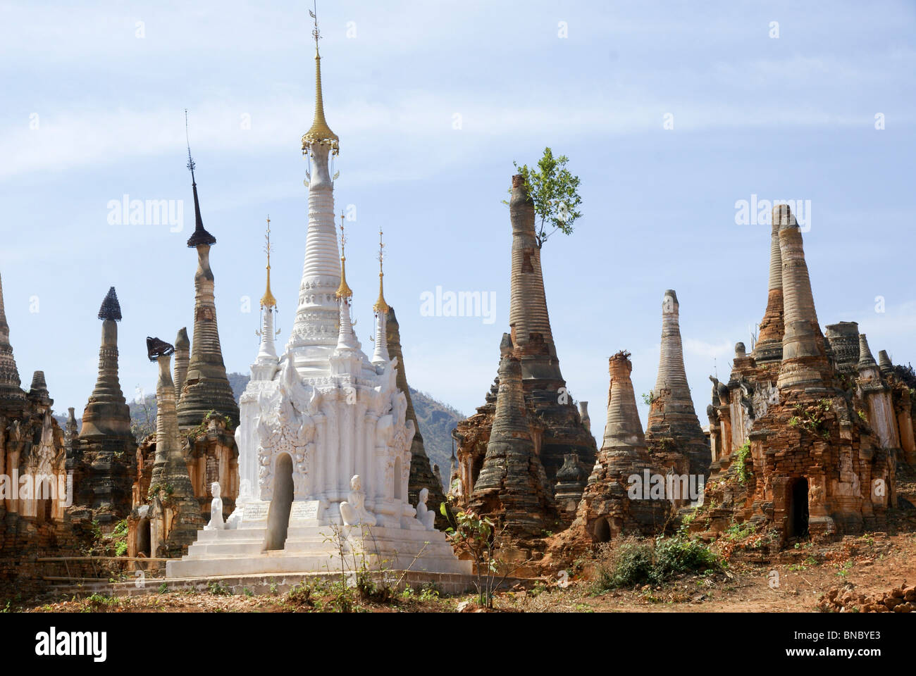 Myanmar, Shan state, Inle lake Indein Pagodas Stock Photo - Alamy