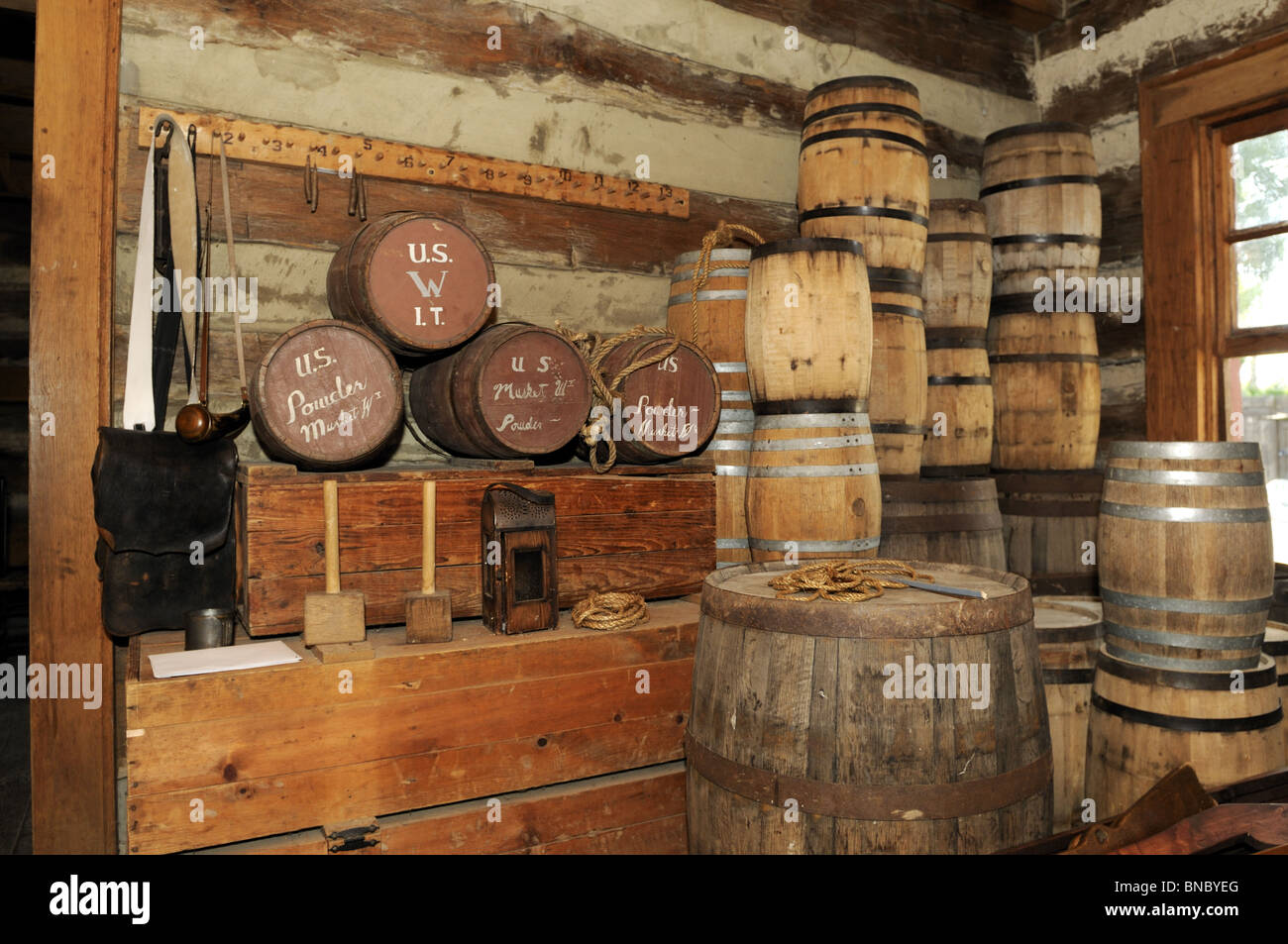 Black powder is stored in the Fort. Ammo and powder room Cir. 1812 ...