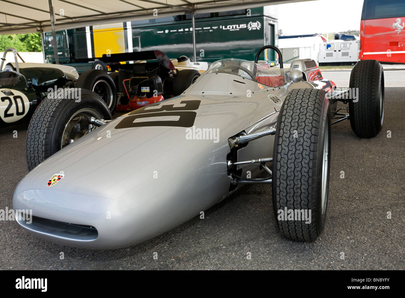 1962 Porsche 804 GP car in the paddock at the 2010 Goodwood Festival of ...