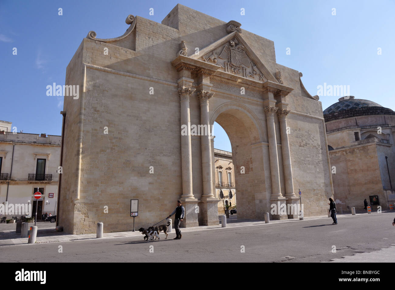 Porta Napoli 1548 in honour of CarloV - Lecce - Puglia - Italy Stock ...