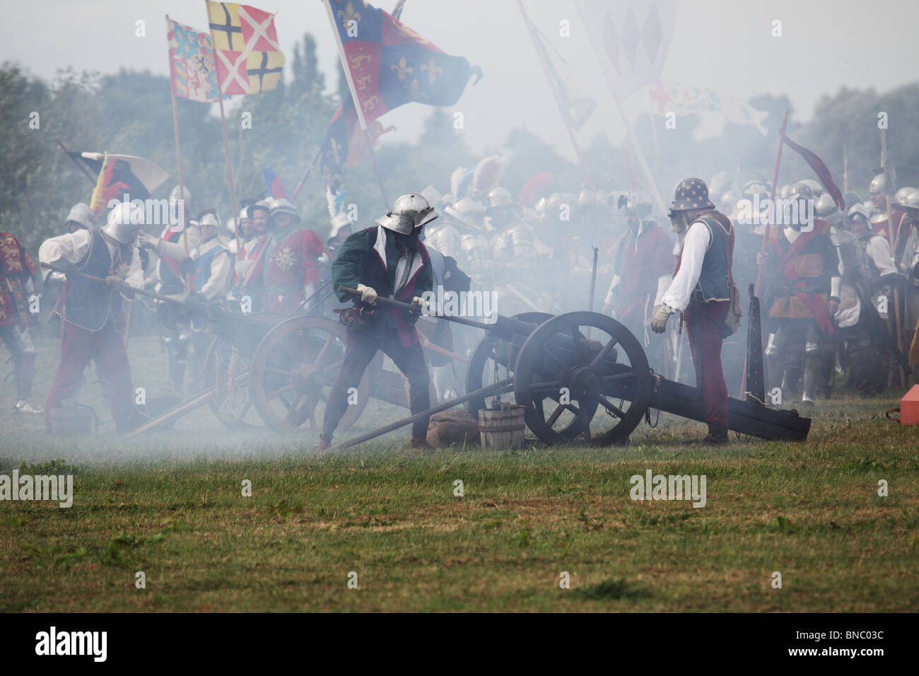 Battle of Tewkesbury Re-enactment, 2010. Yorkist artillery reloading ...