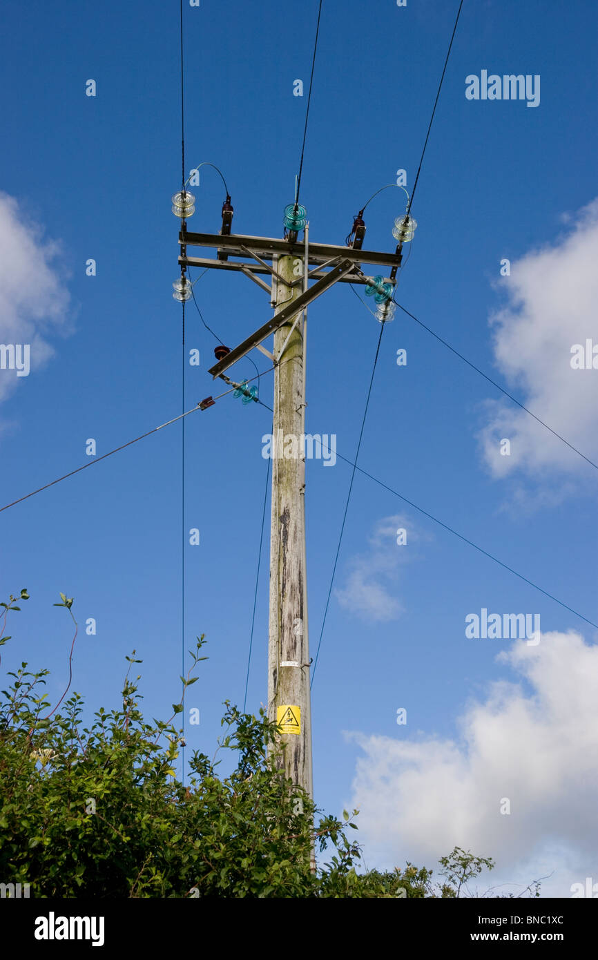 Pylon carrying power cables, England Stock Photo - Alamy