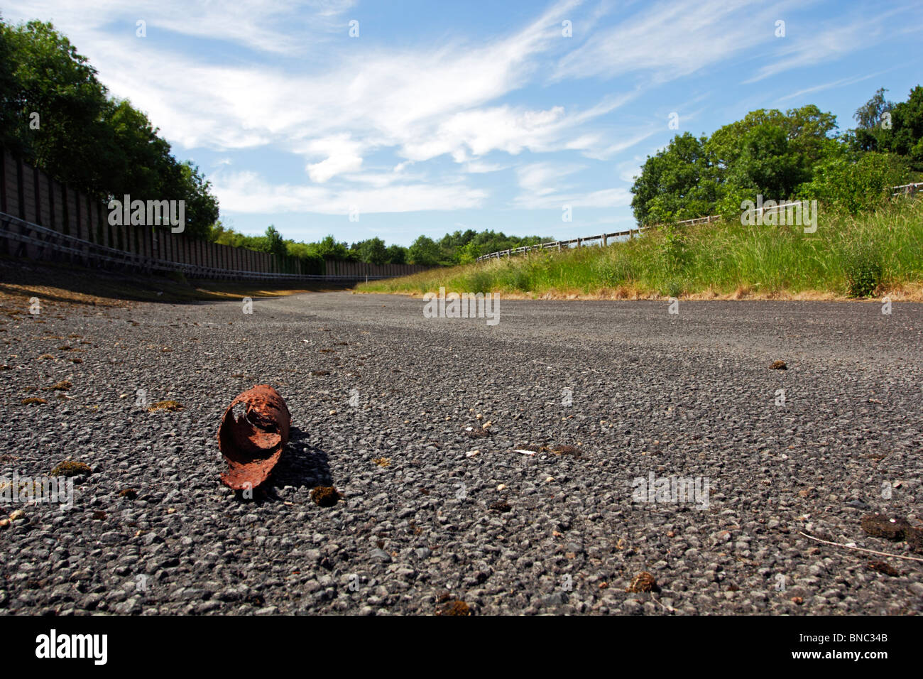 Old piece of rusty exhaust pipe on the old Leyland Motors Test Track ...