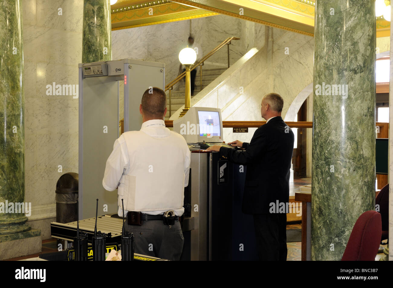 Security measures at court entrance Stock Photo - Alamy