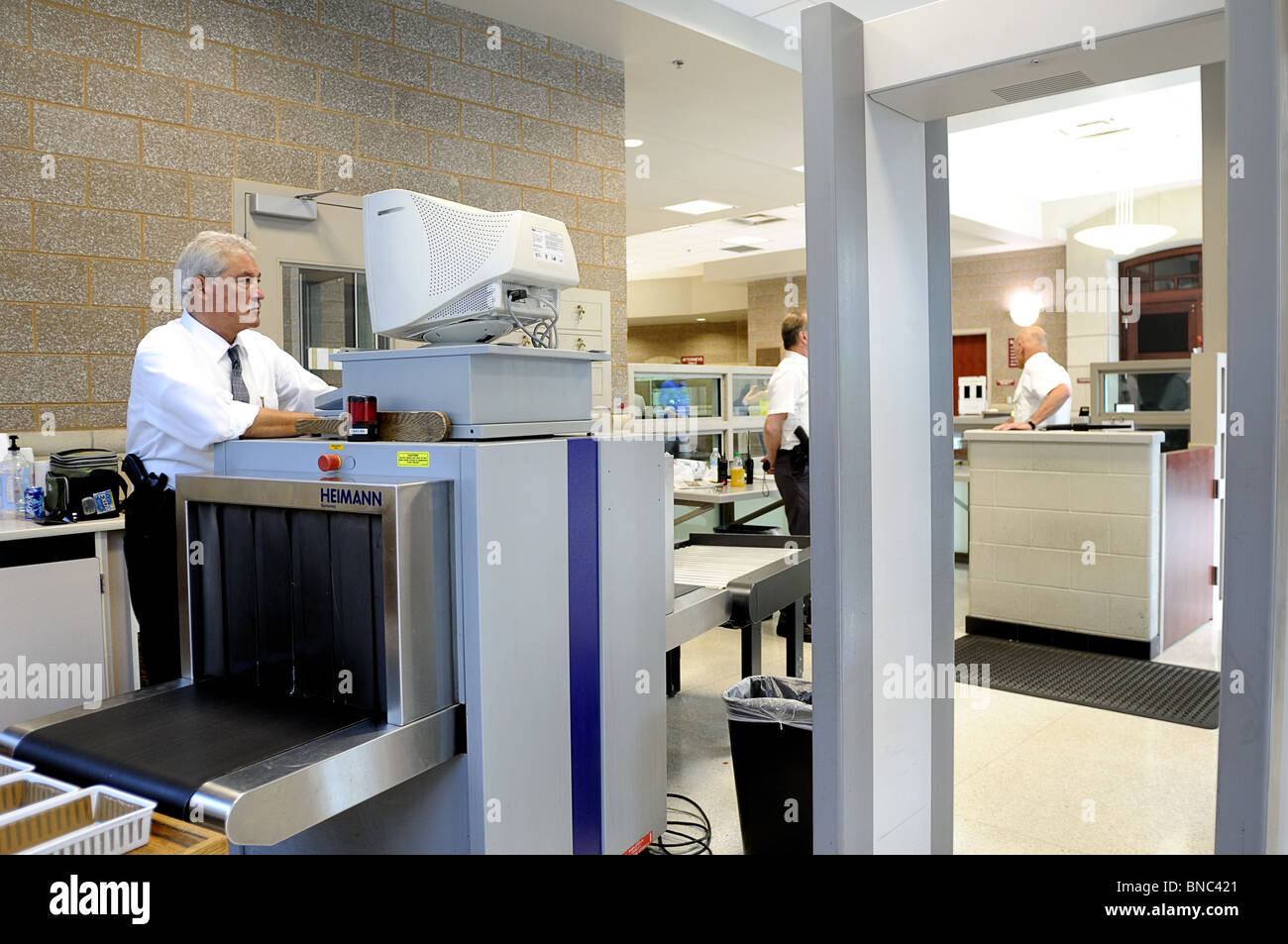 Security measures at court entrance Stock Photo - Alamy