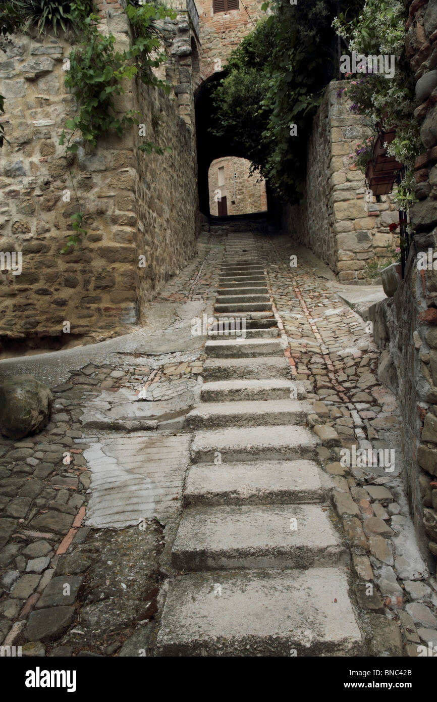 narrow passage with steps Stock Photo - Alamy