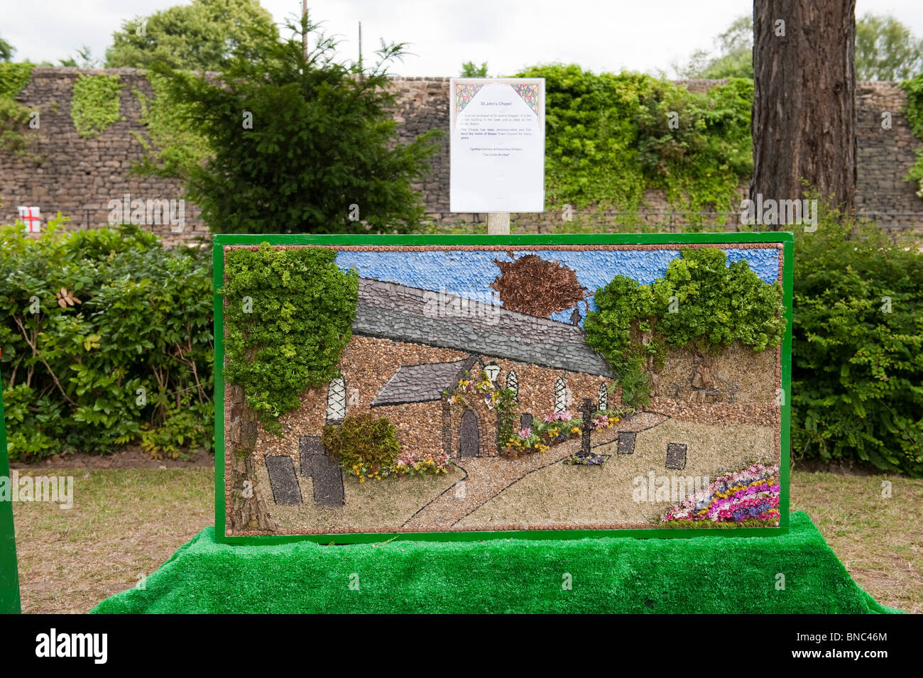 The annual Well Dressing at the River Gardens, Belper, Derbyshire Stock ...