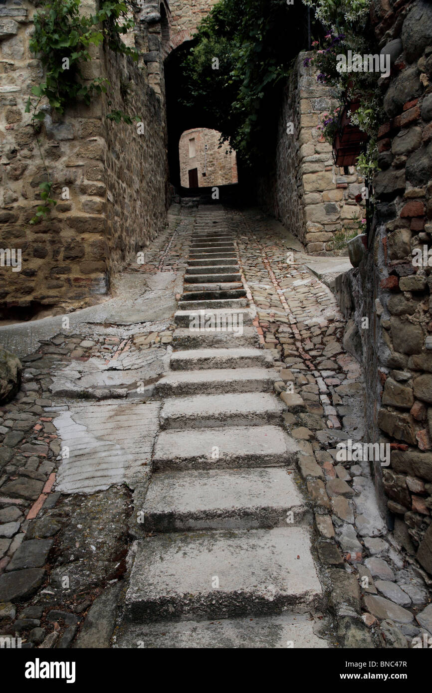 narrow passage with steps Stock Photo - Alamy