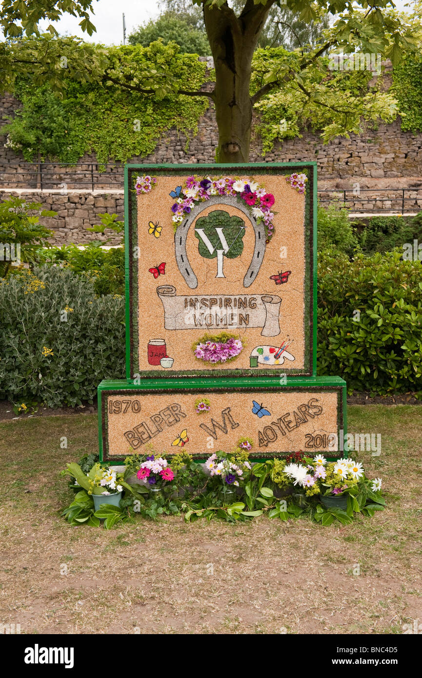The annual Well Dressing at the River Gardens, Belper, Derbyshire Stock ...