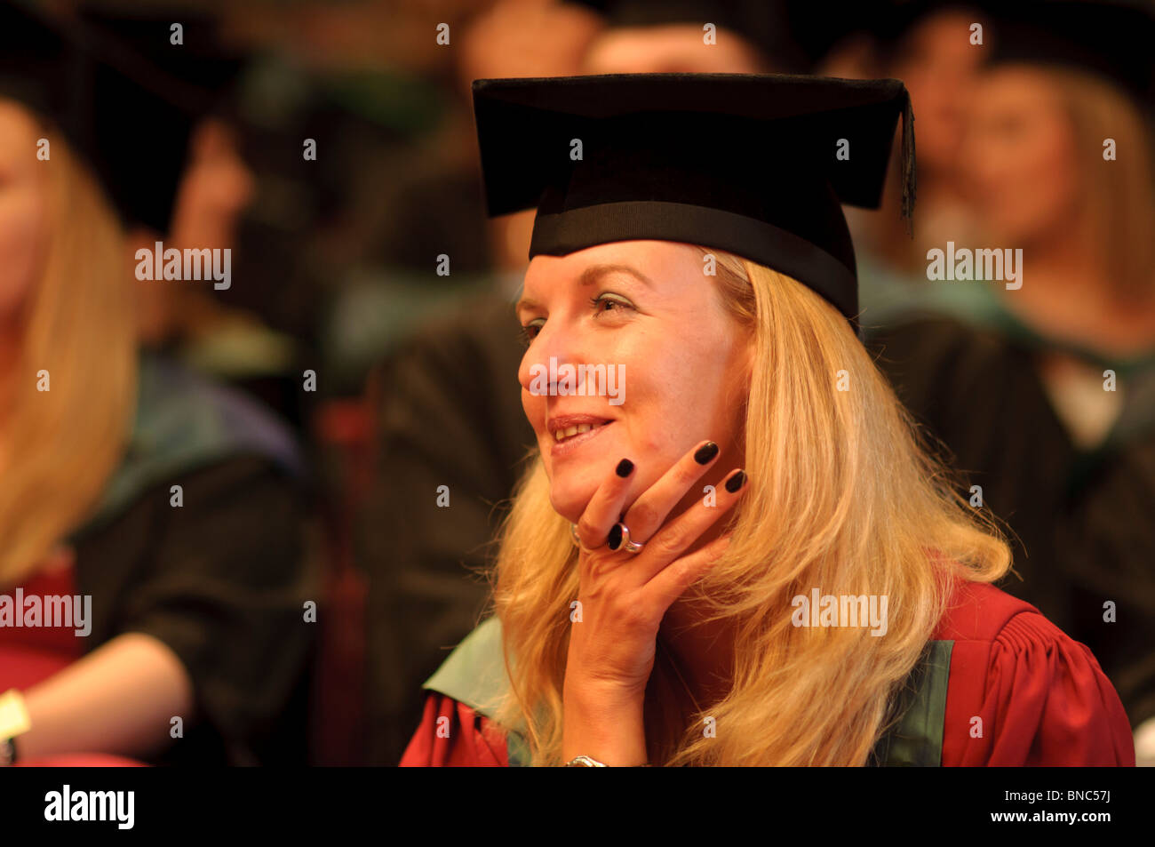 A woman female Student at Aberystwyth University Graduation day degree ...
