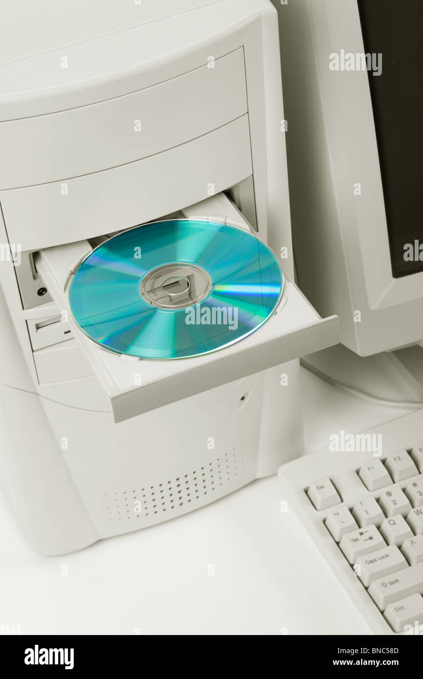 Desktop Computer and CD-ROM Drive close up shot Stock Photo - Alamy