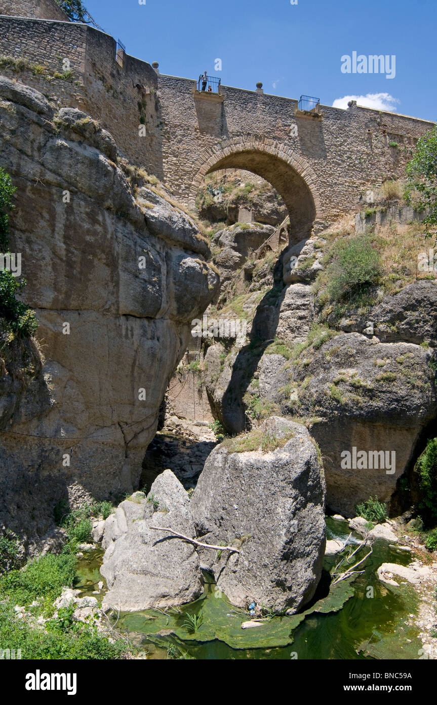 View of the Puente Nuevo, New Bridge, Ronda, western part of the ...