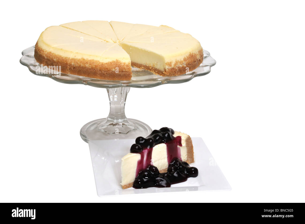 Blueberry cheesecake isolated on white background with clipping path ...