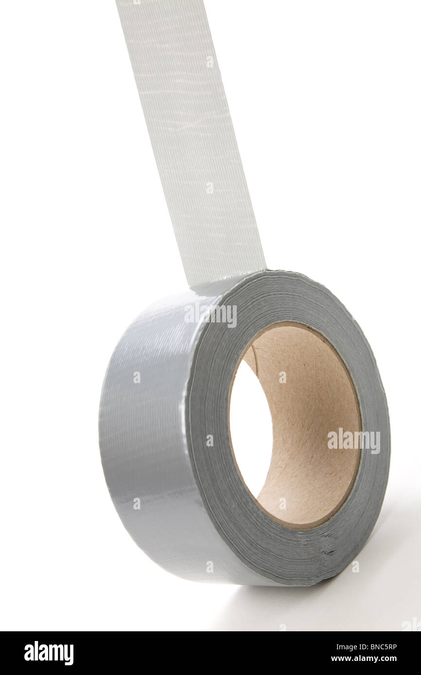 a roll of Grey Duct Tape with white background Stock Photo - Alamy