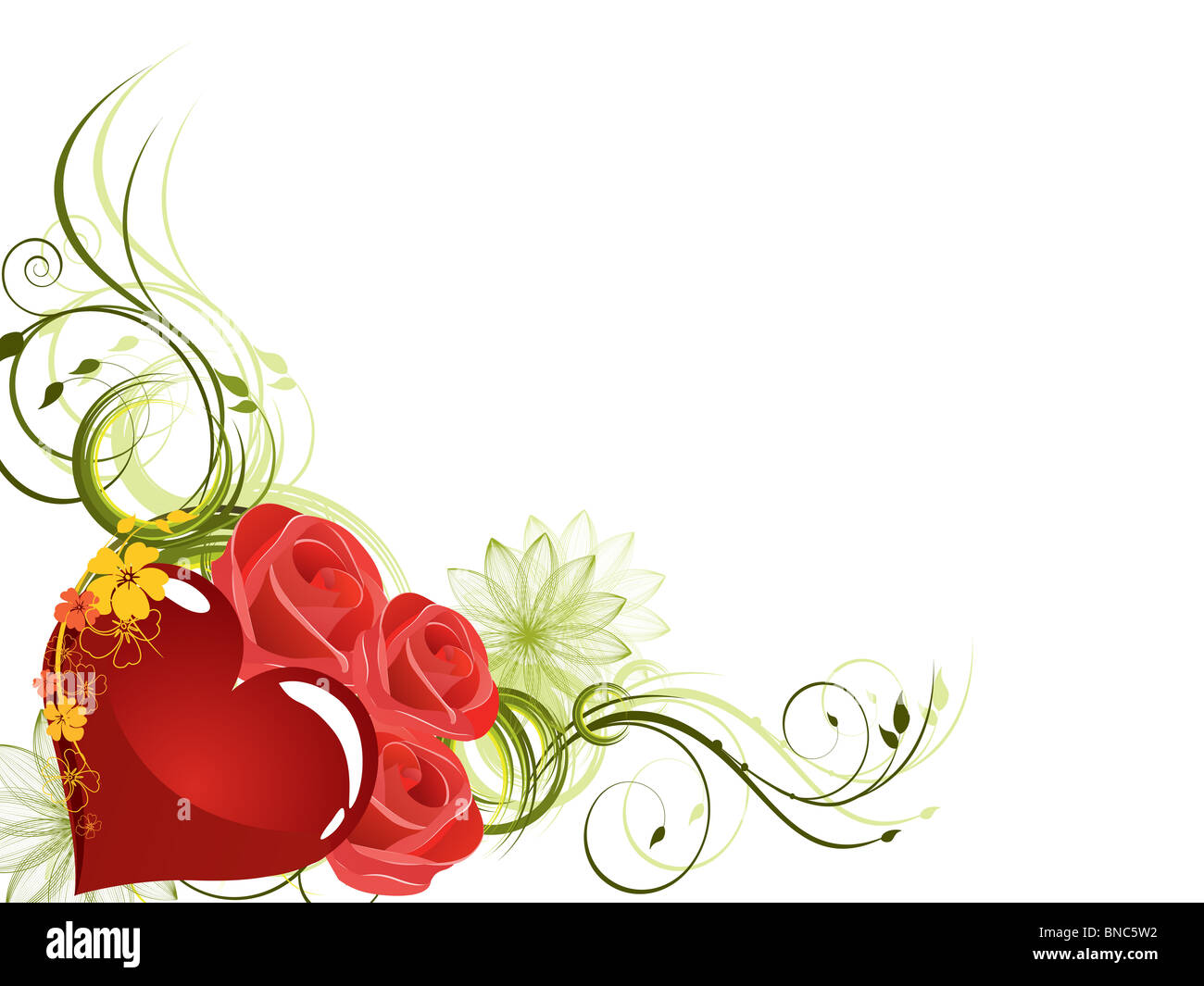 red roses and heart Stock Photo - Alamy