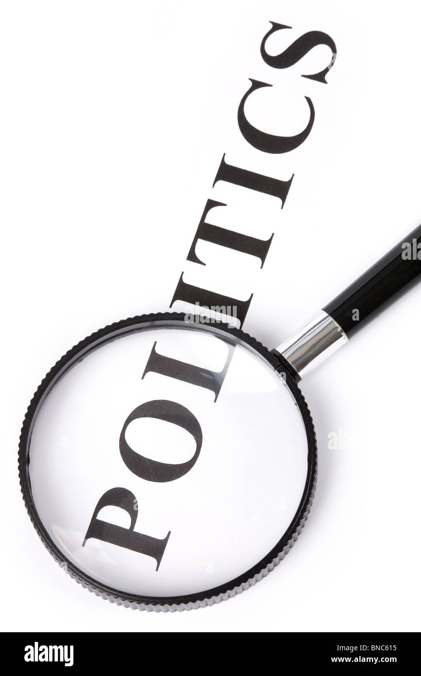 headline politics and magnifier, concept of politics decision Stock ...