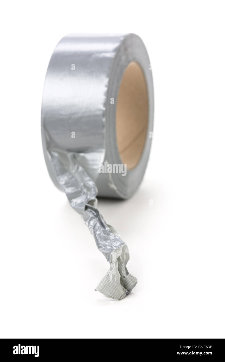 a roll of Grey Duct Tape with white background Stock Photo - Alamy