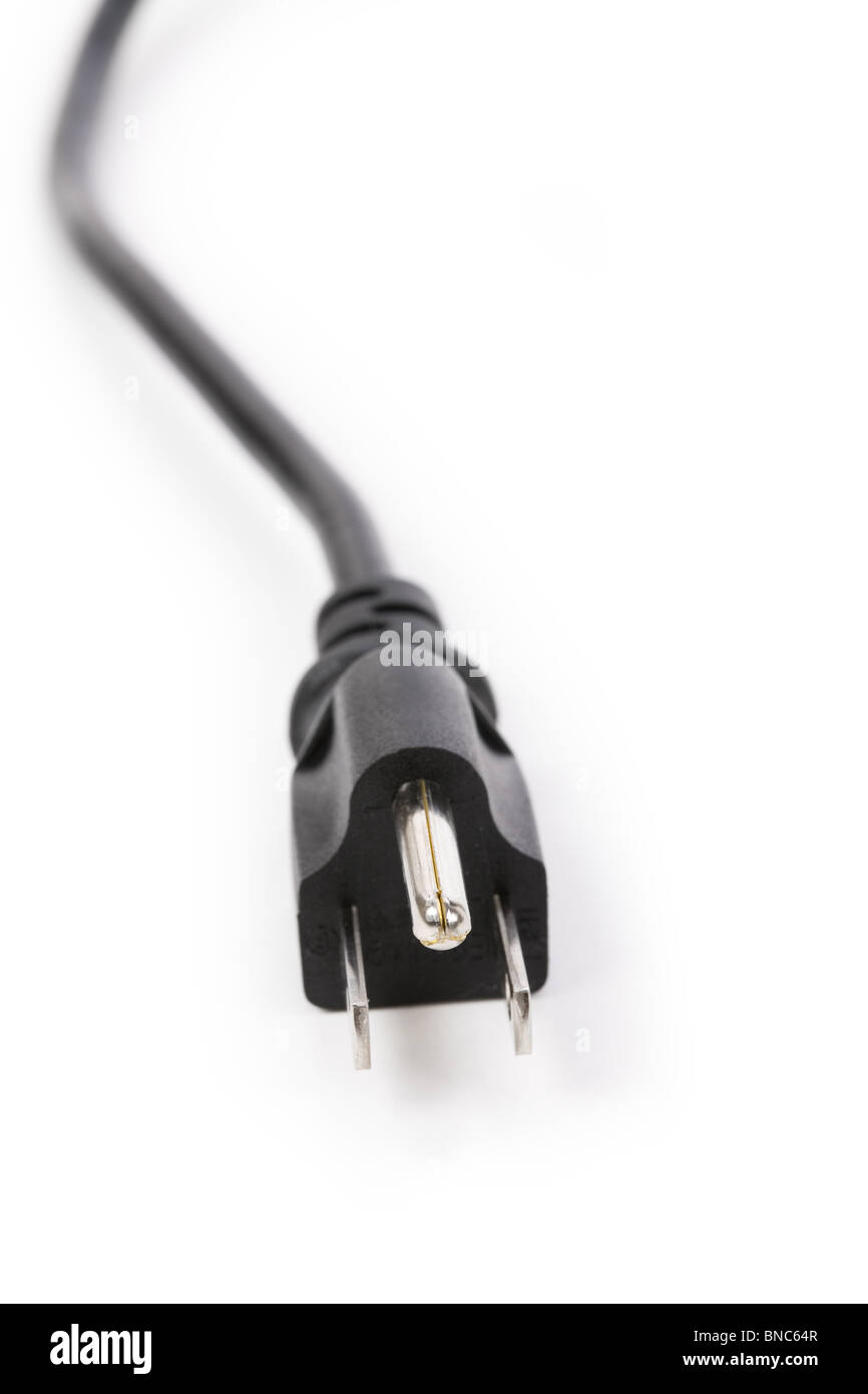Black Power Cord Plug close up shot Stock Photo - Alamy