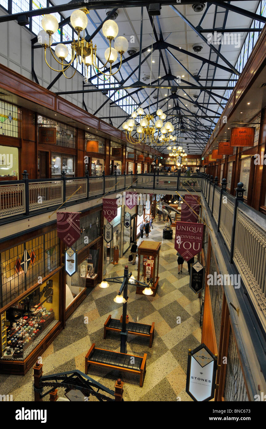 The interior of the elegant Brisbane Arcade, Brisbane, Queensland ...