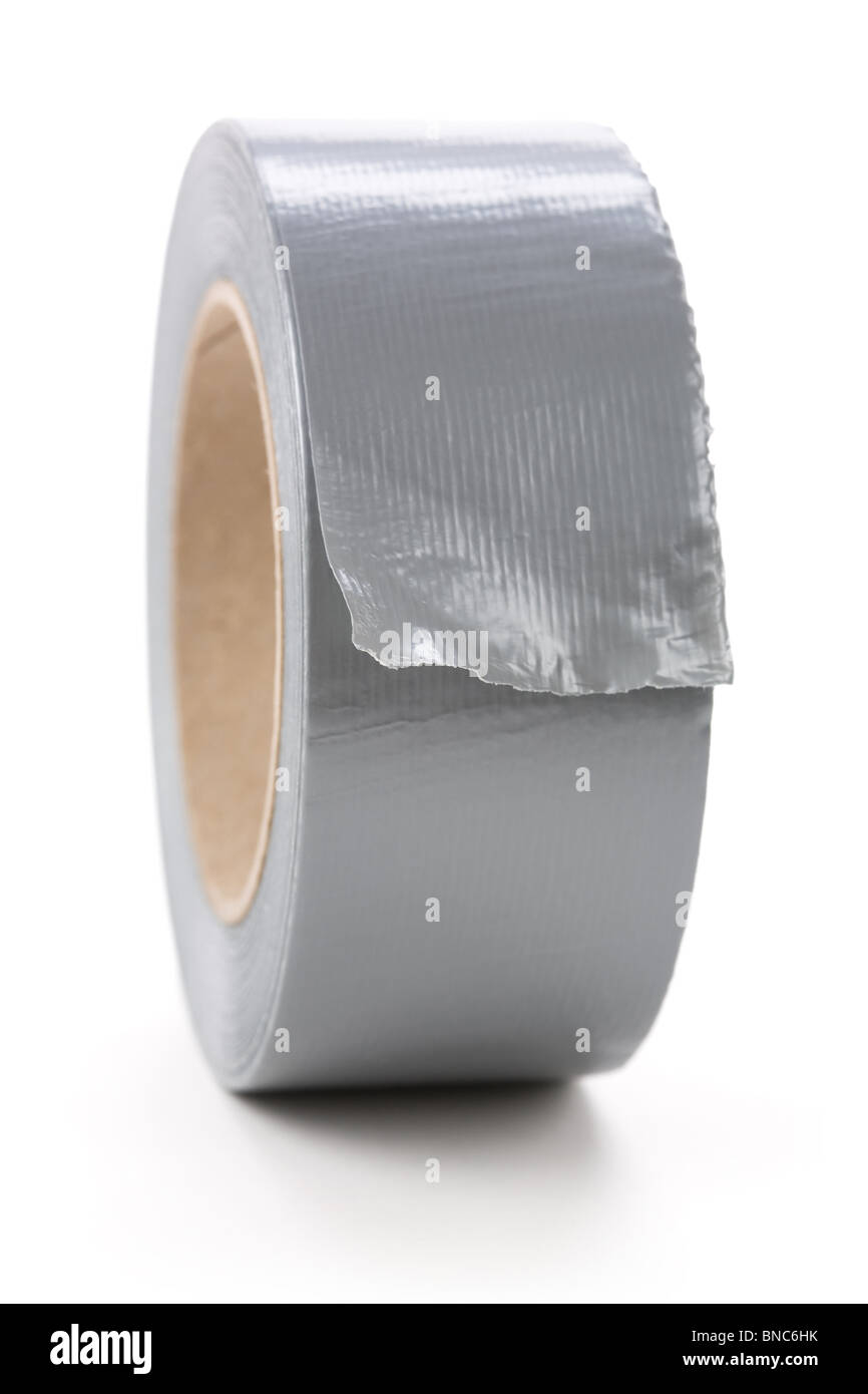 a roll of Grey Duct Tape with white background Stock Photo - Alamy